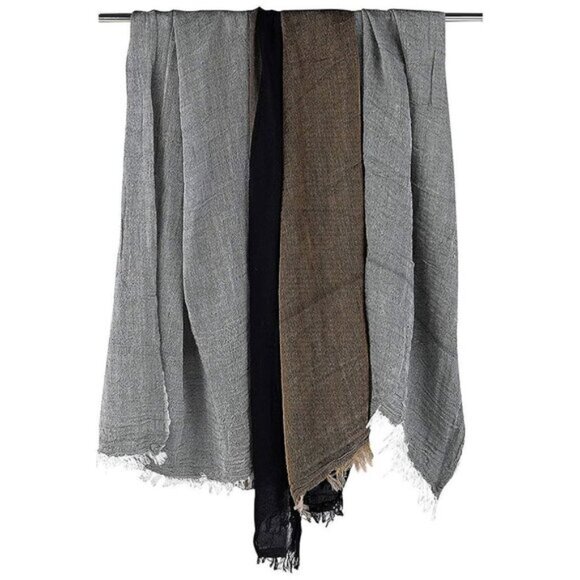 Accessories | Men Long Neck Wraps Shawl Grey Brown | Poshmark